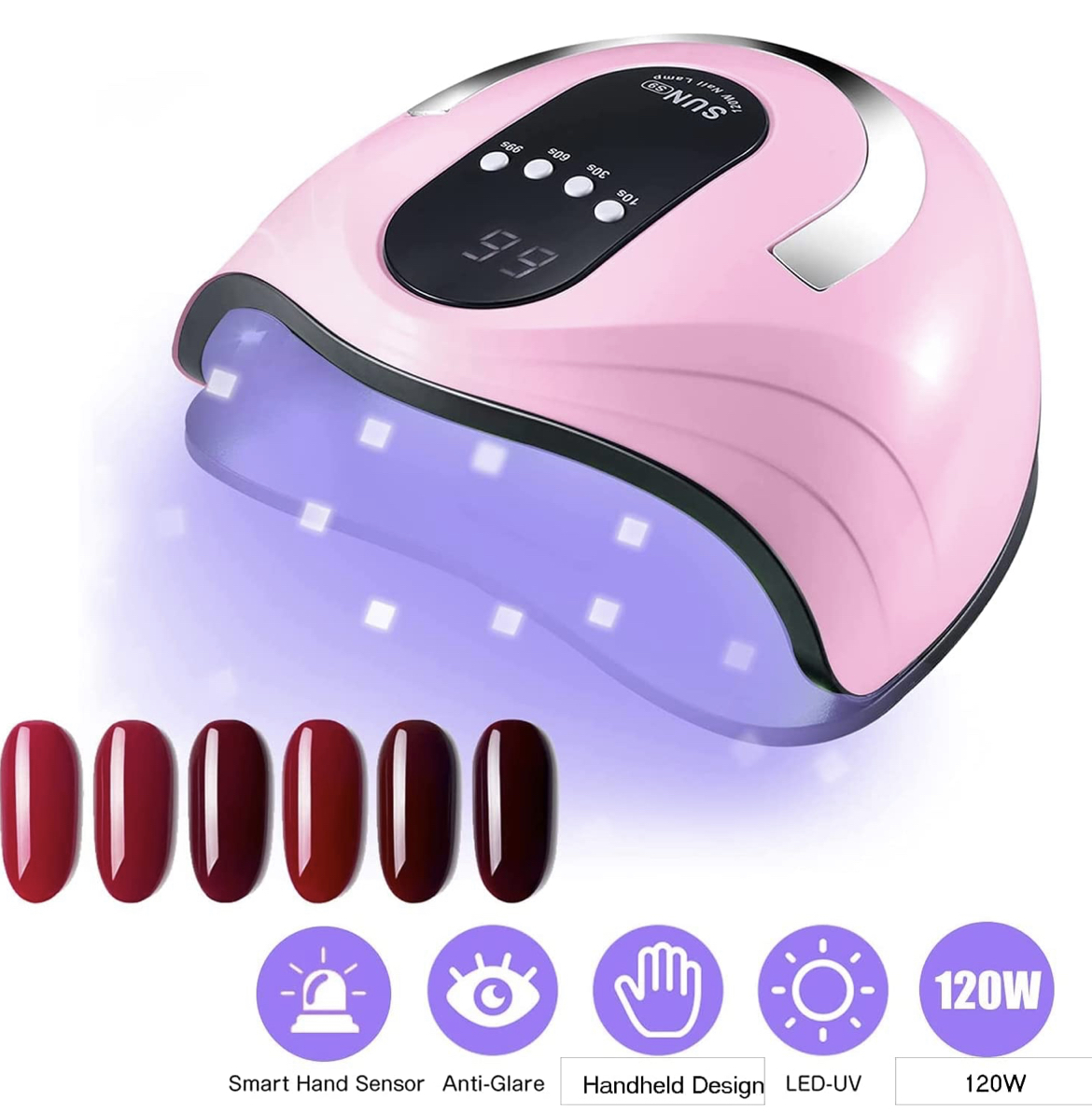 SUN UV/LED nail lamp 120W pink - LeDi Style Cosmetics